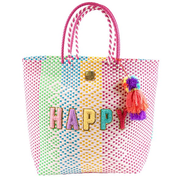 Simply Southern | Bags | Simply Southern Happy Calabash Woven Tote ...